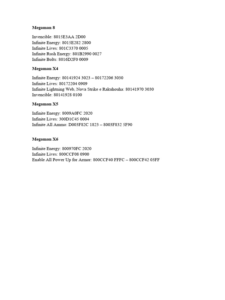 Códigos Game Shark Do Playstation 1 (PS1) | PDF | Science & Mathematics | Computers