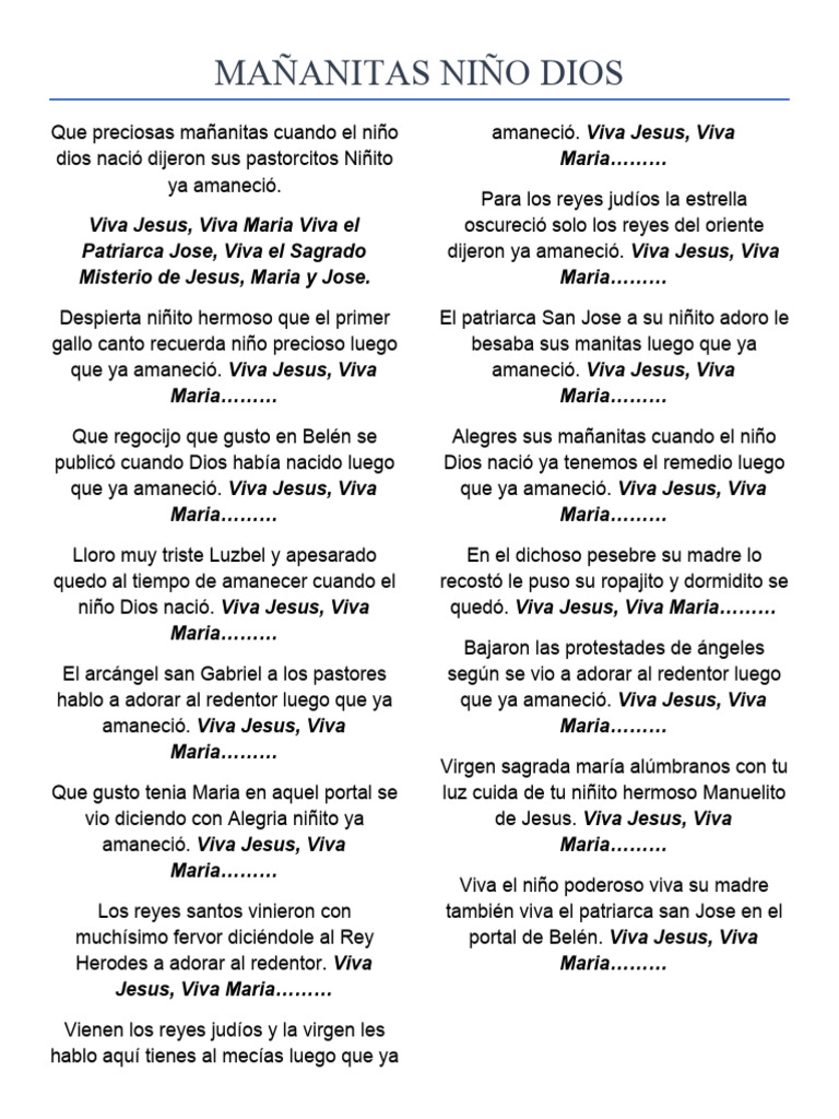 Cantos Niño Dios | PDF | María, madre de Jesús | Jesús