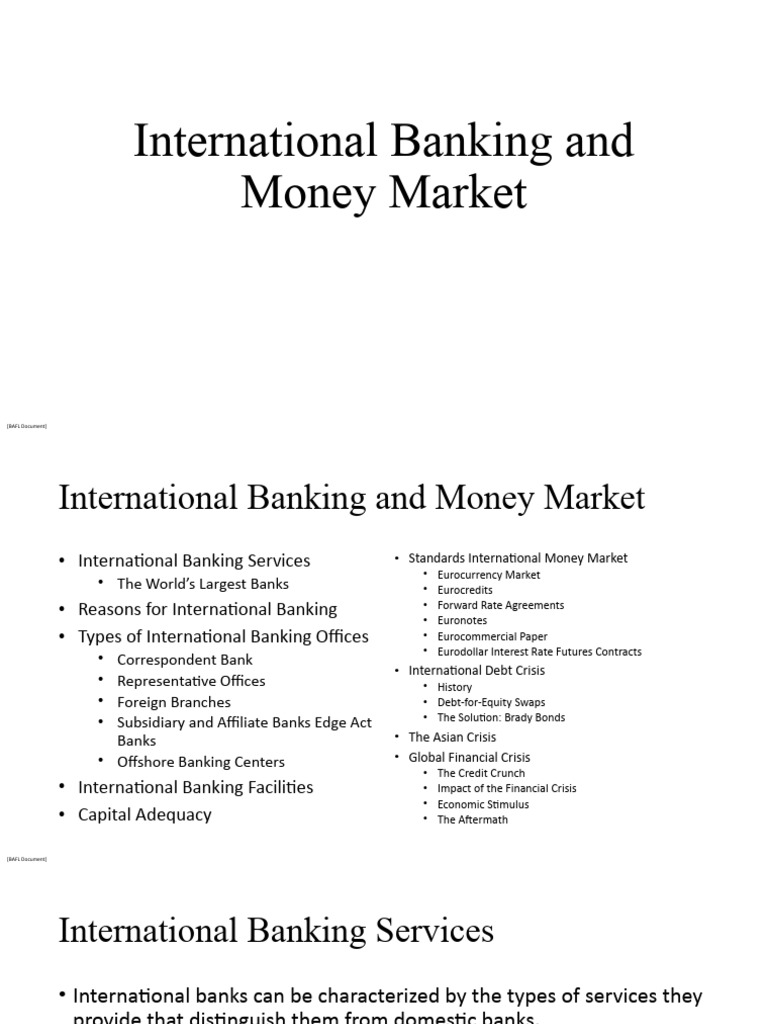 International Banking Overview and Services | PDF | Capital Requirement ...