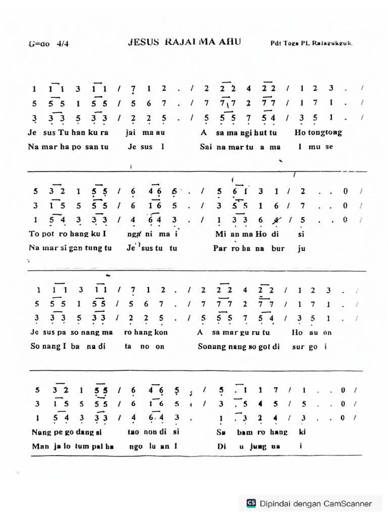Partitur Koor Jesus Rajai Ma Ahu | PDF