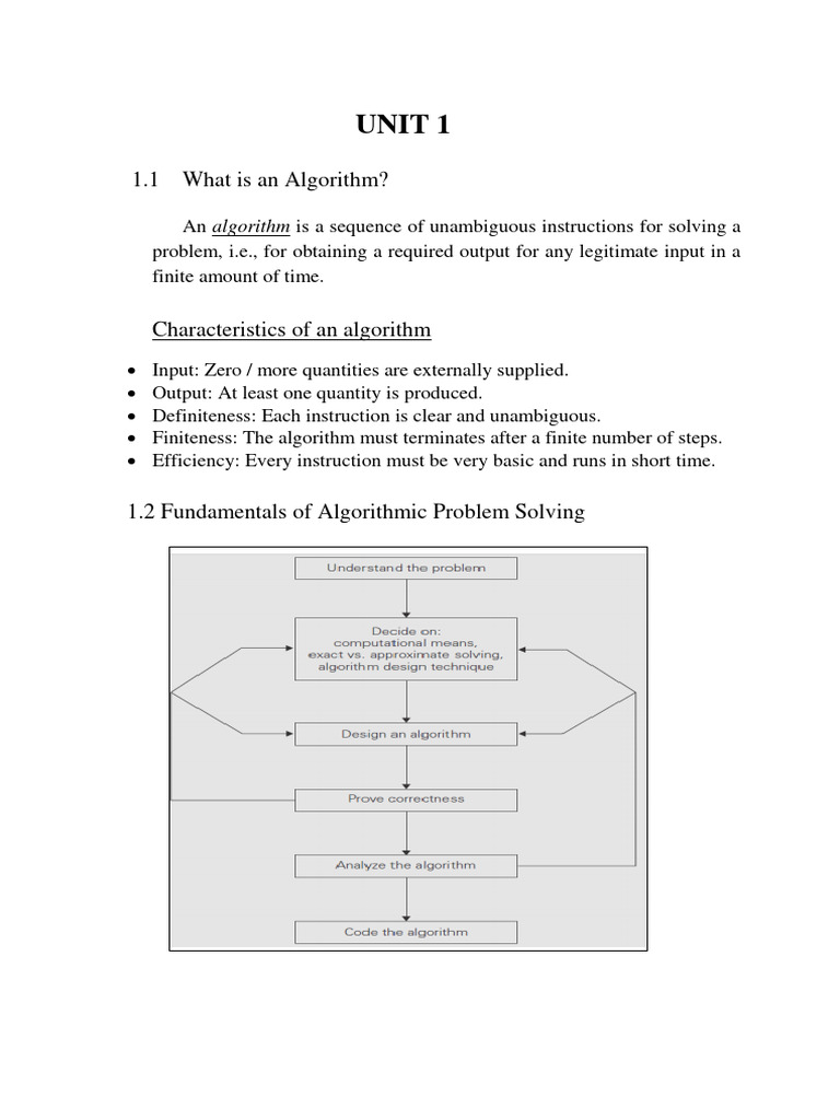 Unit 1 Daa Pdf Algorithms Computer Programming