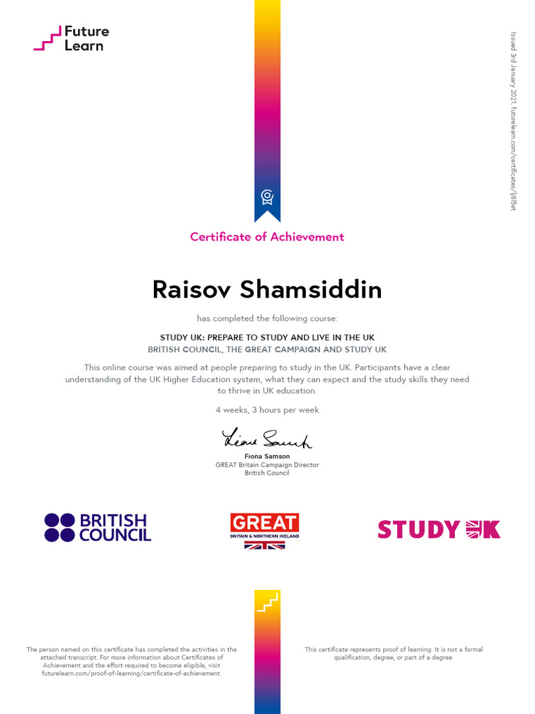 Prepare-To-study-uk Certificate of Achievement Lj8l5et | PDF ...