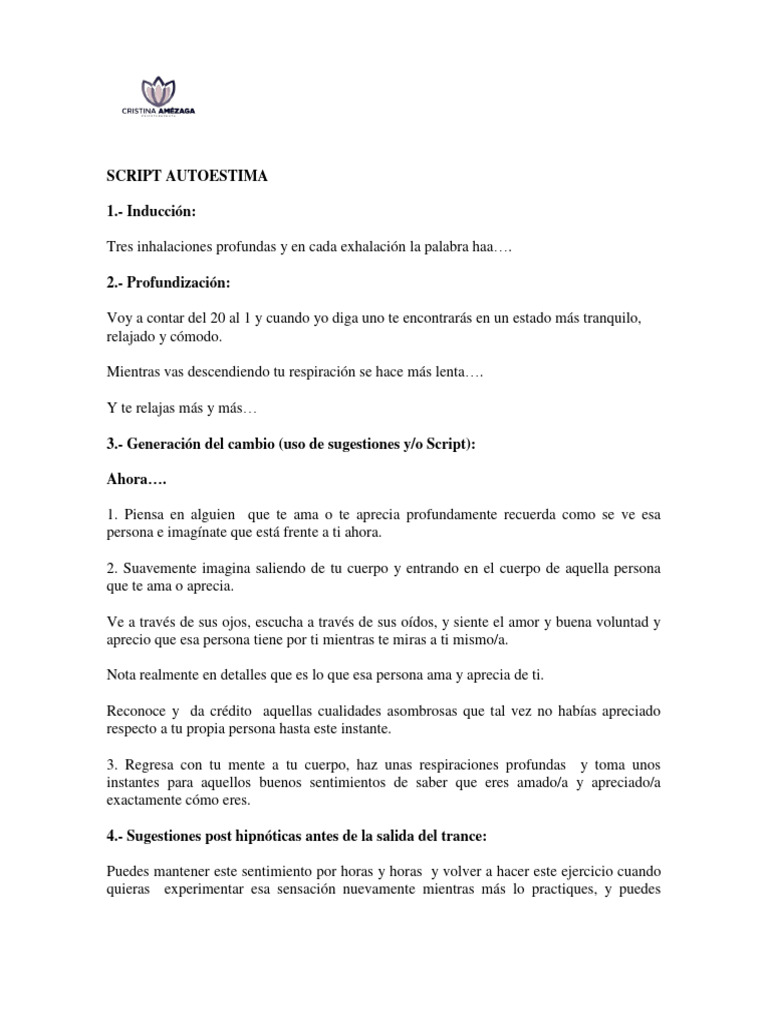 Script Autoestima | PDF