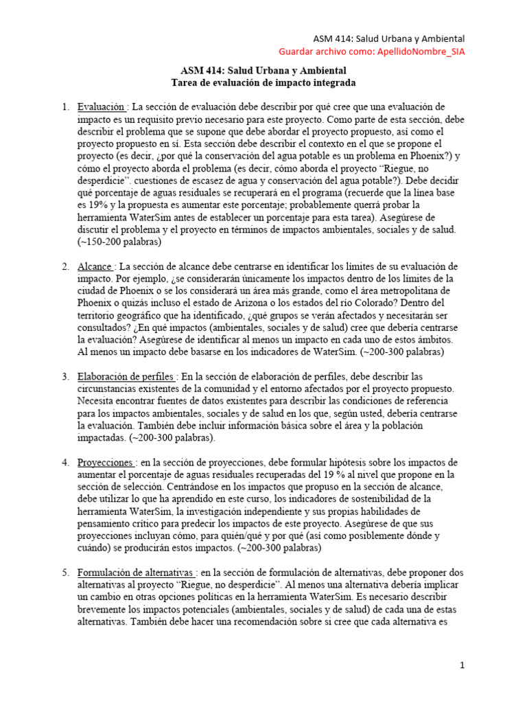 ASM 414 Impact Assessment Template | PDF | Estilo apa