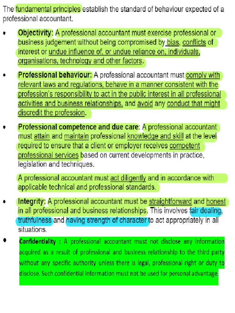 Principle of Ethics (ACCA) | PDF