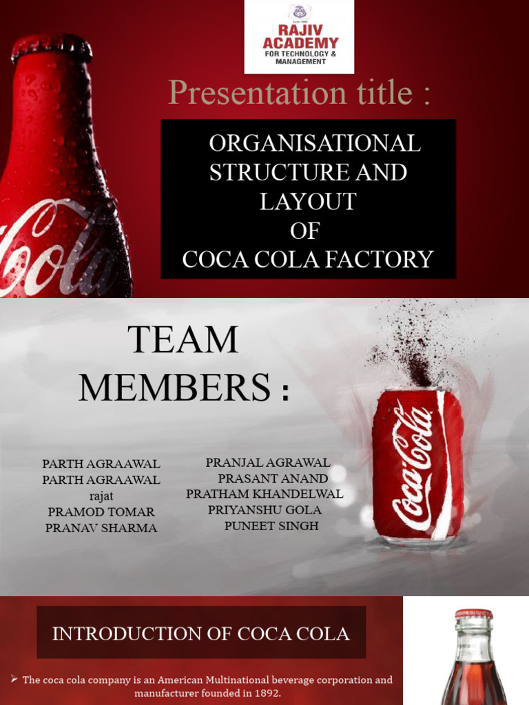 Coca-Cola Factory Structure Overview | PDF | Coca Cola | The Coca Cola ...