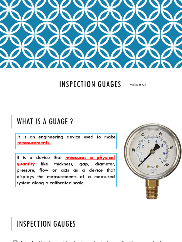 2 Inspection Guages (Week-02) | Download Free PDF | Metrology