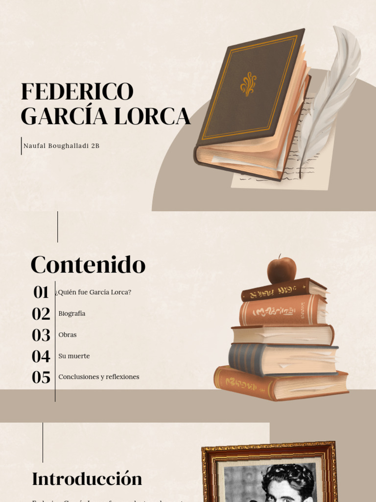 Presentación Proyecto de Literatura Antigua Académico Vintage Beis | PDF | Federico García Lorca