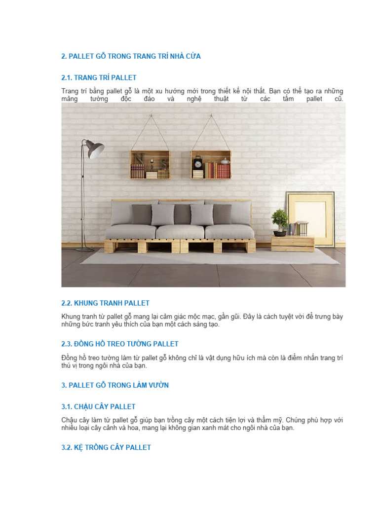 Pallet G Trong Trang Trí Nhà C A 2.1. Trang Trí Pallet | PDF
