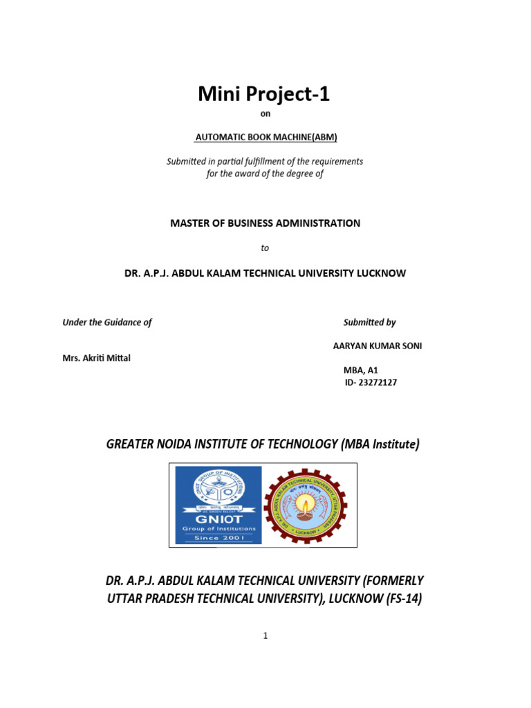 Aaryan Soni Mini Project Buss. Com | PDF | Feasibility Study | Return On Investment