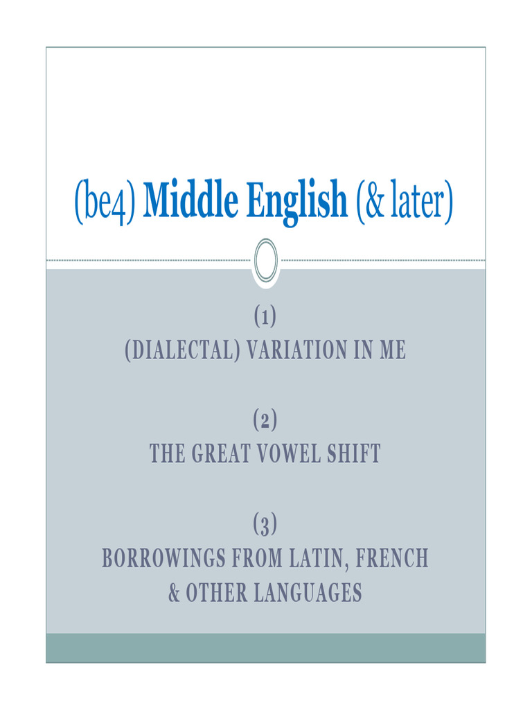Middle English and Later | PDF | English Language | Languages