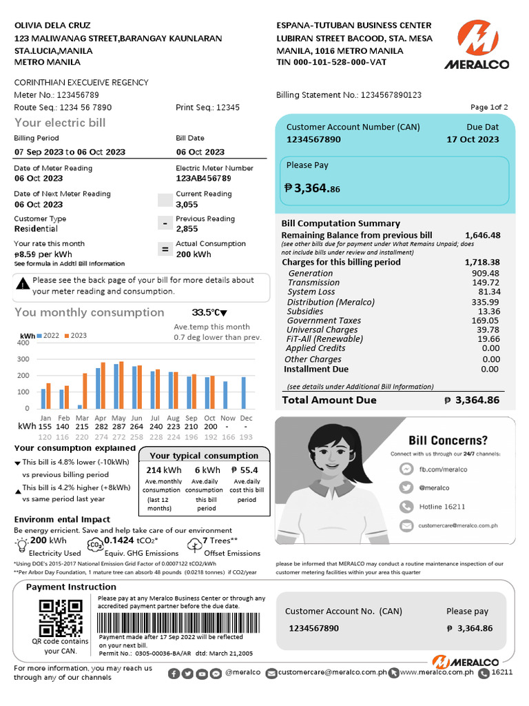 Proof of Address in The Philippines | PDF | Physical Quantities | Power ...