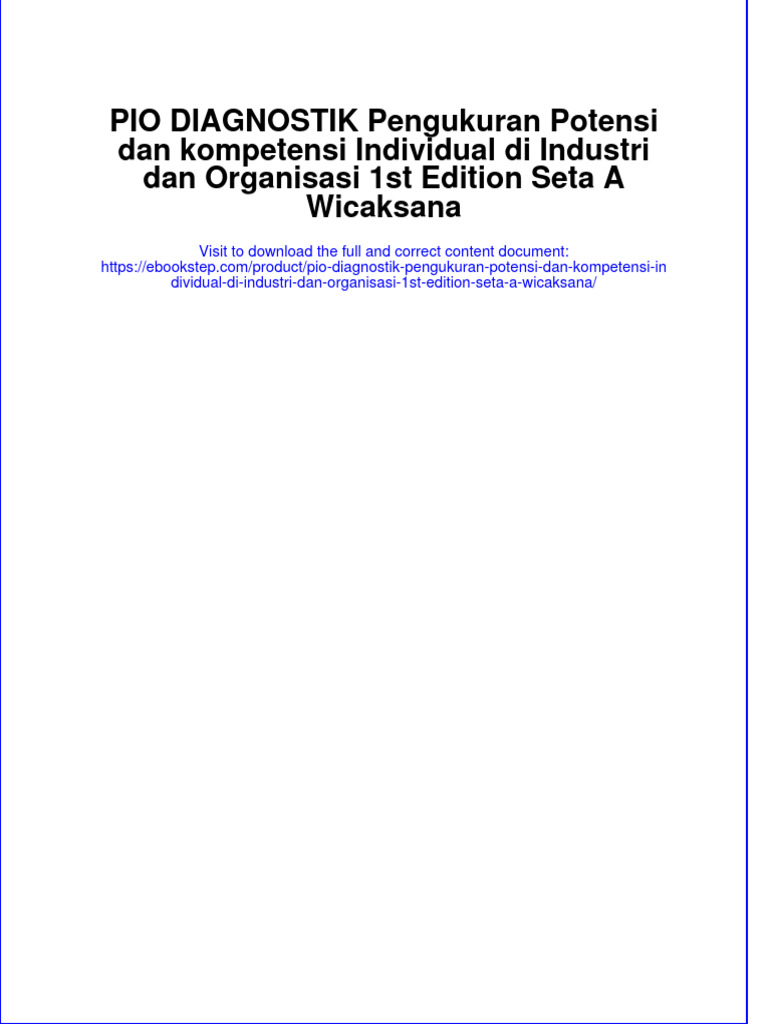 PIO DIAGNOSTIK Pengukuran Potensi Dan Kompetensi Individual Di Industri ... PIO DIAGNOSTIK Pengukuran Potensi Dan Kompetensi Individual Di Industri ...