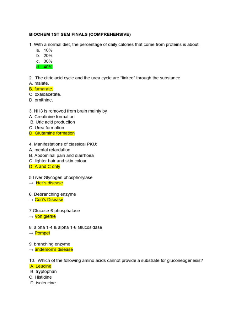 Biochem PDF | PDF | Glycolysis | Amino Acid