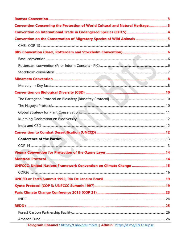 Key International Environmental Treaties | PDF | Kyoto Protocol ...