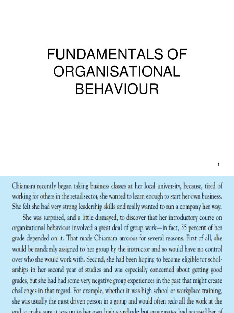 Ch.1 Fundamentals of OB | PDF | Behaviorism | Cognition