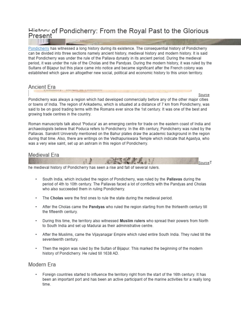 Rulers of Pondicherry Through History | PDF