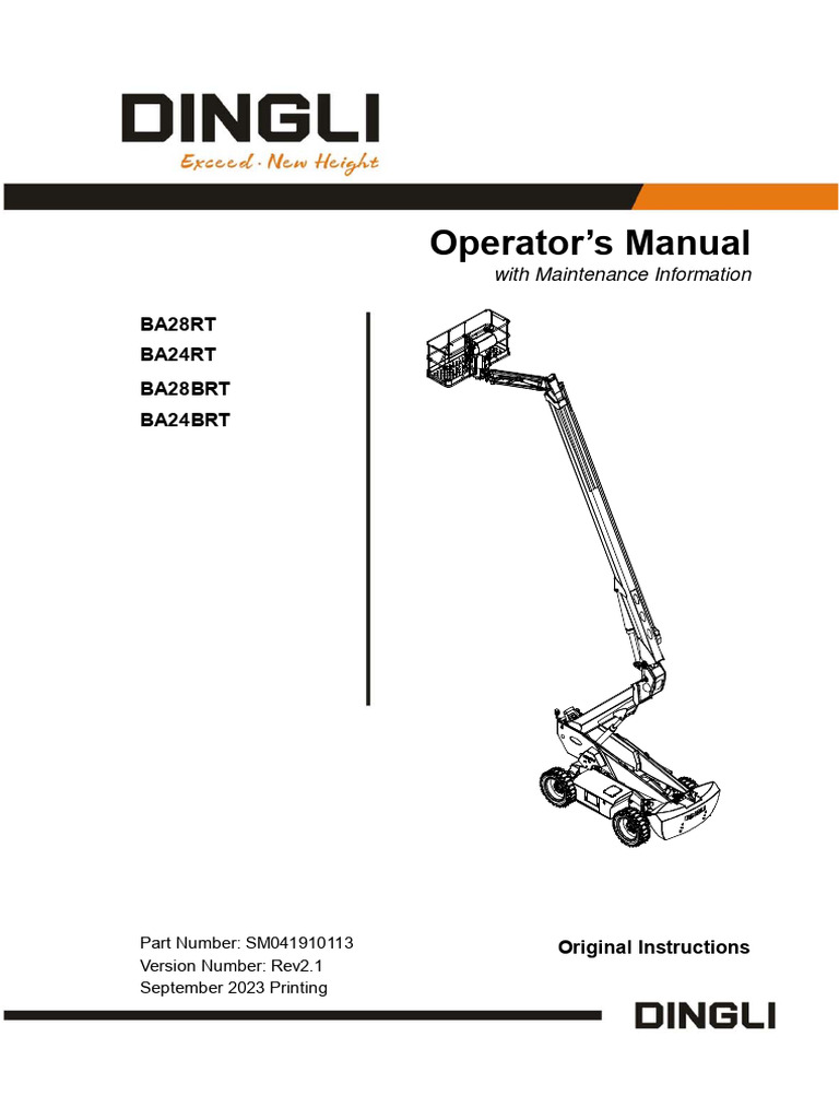BA24RT 28RT BRT Operate Manual SM041910113 - Rev2.1 | PDF