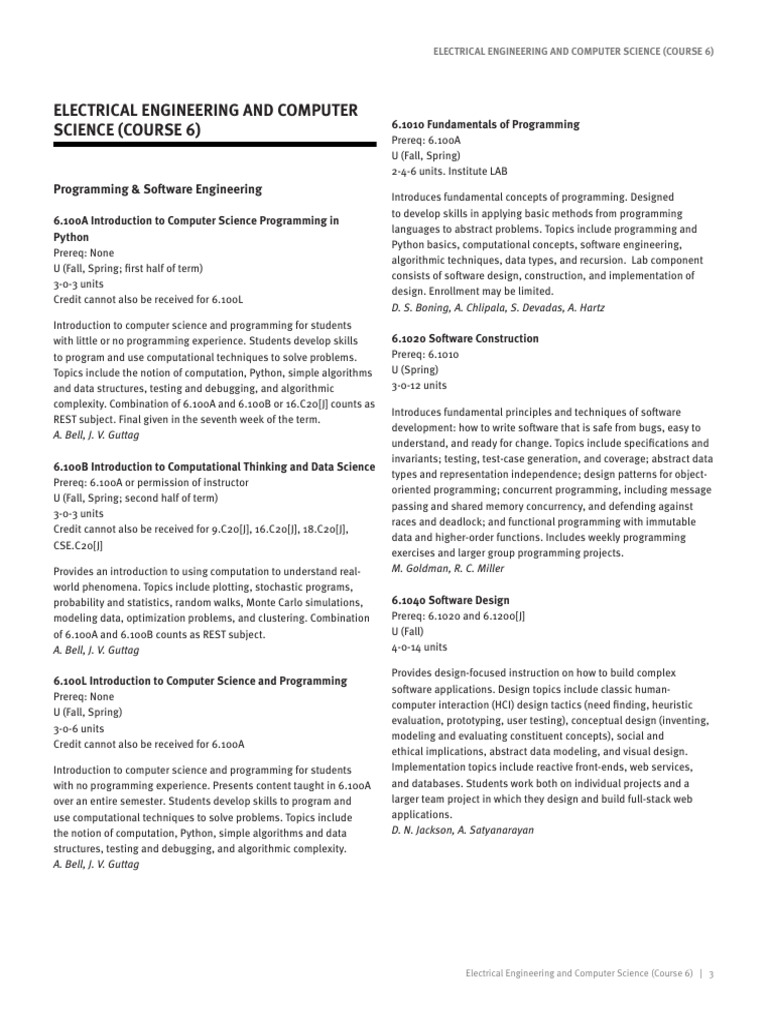 Electrical Engineering and Computerscience (Course 6) | PDF | Cryptography | Combinatorics
