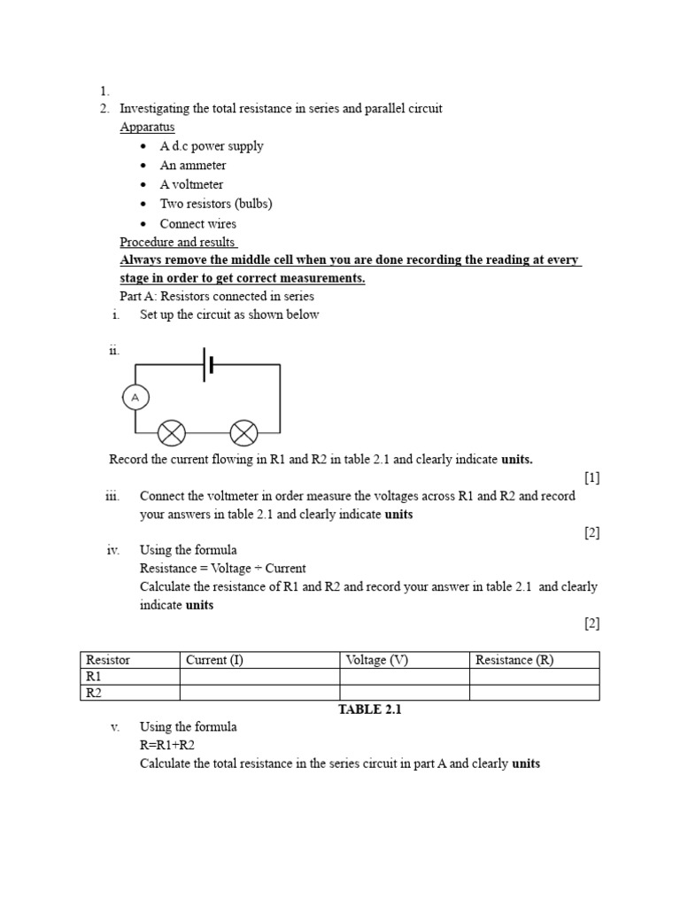 Gce Sba 2024 | Download Free PDF | Series And Parallel Circuits ...