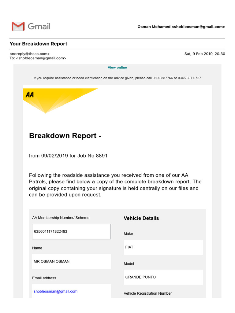 Your Breakdown Report | PDF