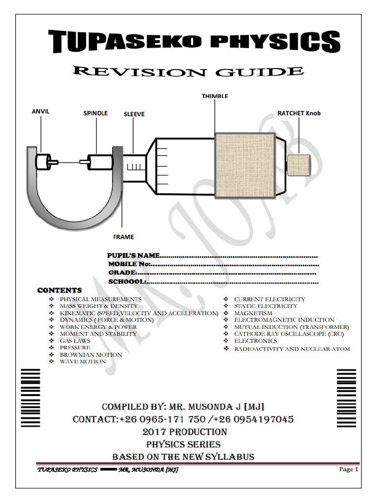 Physics Pamphlet With Answers . | PDF