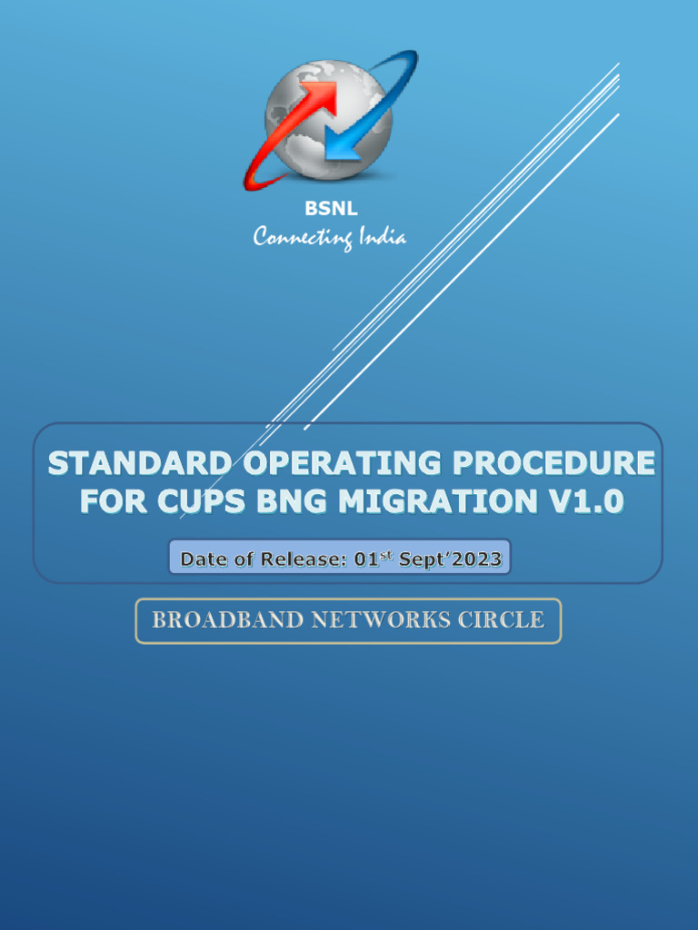 CUPS BNG SOP DOCUMENT MANUAL V1.0 - Print Ready | PDF | Networking ...