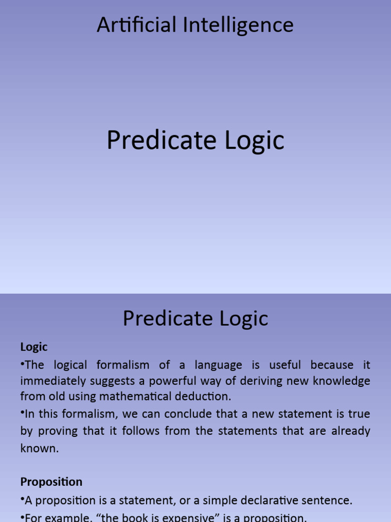 4 Predicate Logic | PDF | First Order Logic | Syntax (Logic)