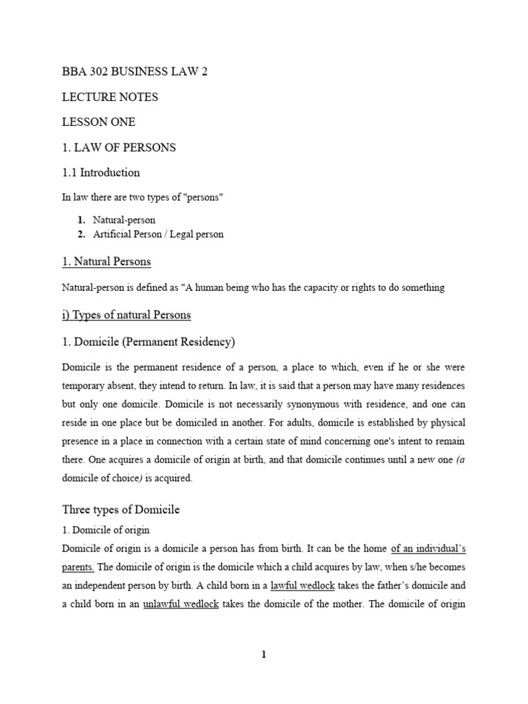 Bba 302 Business Law 2 Students Notes Nov 2019-1 | PDF | Partnership ...