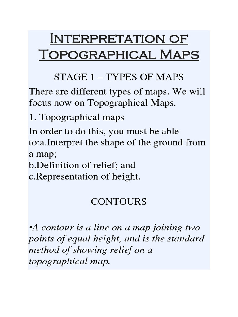 Understanding Topographical Maps | PDF