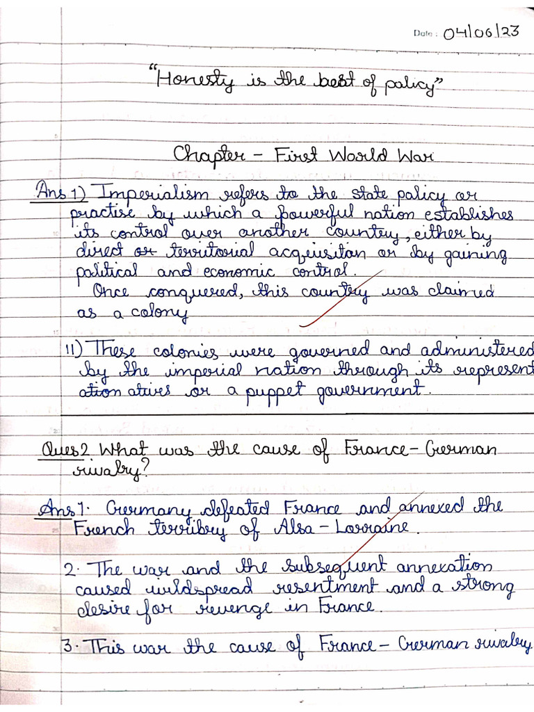 History Ch- The First World War | PDF
