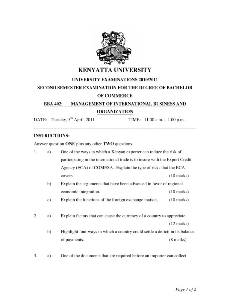 Past Papers BBA 402 | PDF | Letter Of Credit | Economies