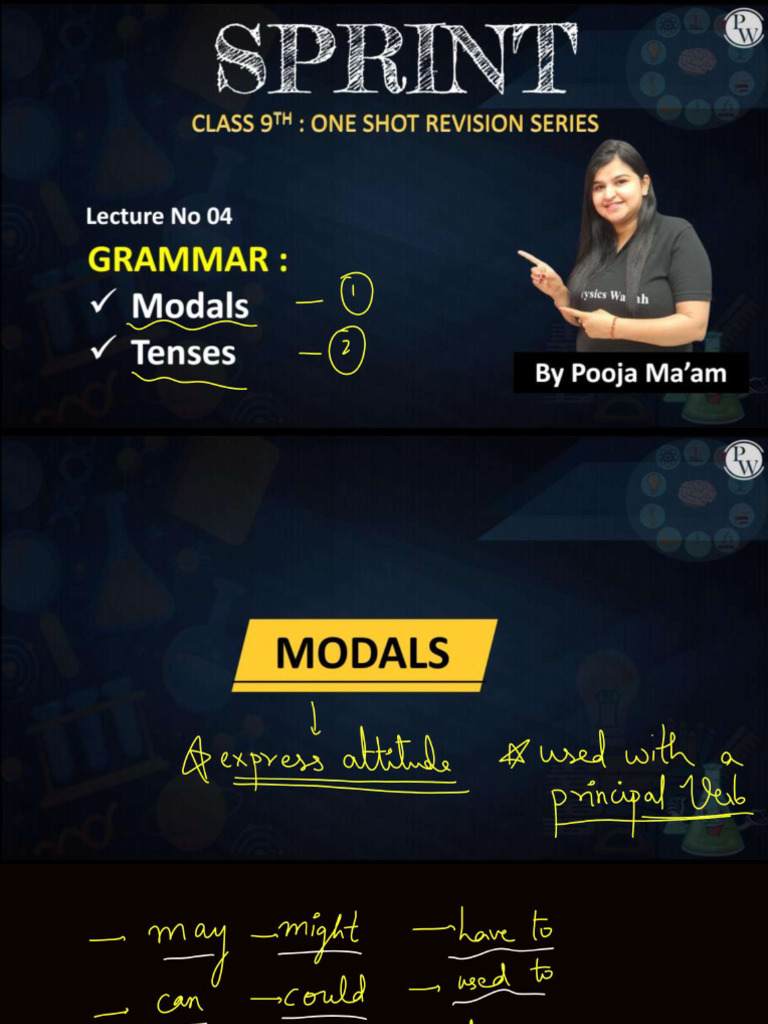 Tenses + Modals - Class Notes - Sprint | PDF