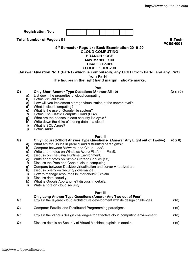 Btech Cse 5 Sem Cloud Computing pcs5h001 2020 | PDF | Cloud Computing ... Btech Cse 5 Sem Cloud Computing pcs5h001 2020 | PDF | Cloud Computing ...