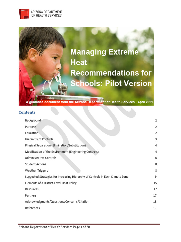 Managing Extreme Heat Recommendations For Schools | PDF | National ...