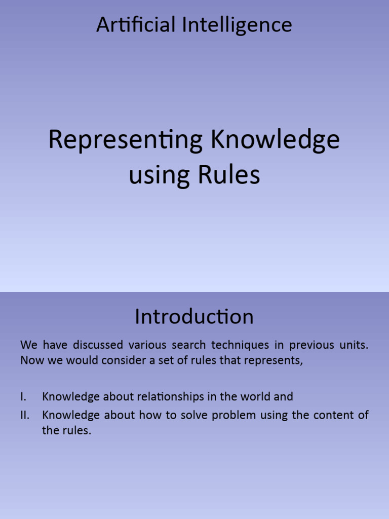 5 Representing Knowledge Using Rules | PDF | Knowledge | Knowledge Representation And Reasoning