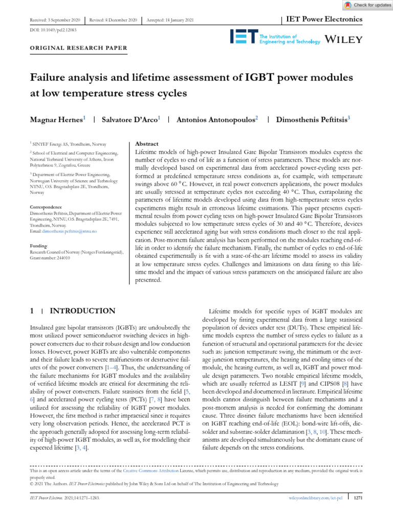 IET Power Electronics - 2021 - Hernes - Failure Analysis and Lifetime ...