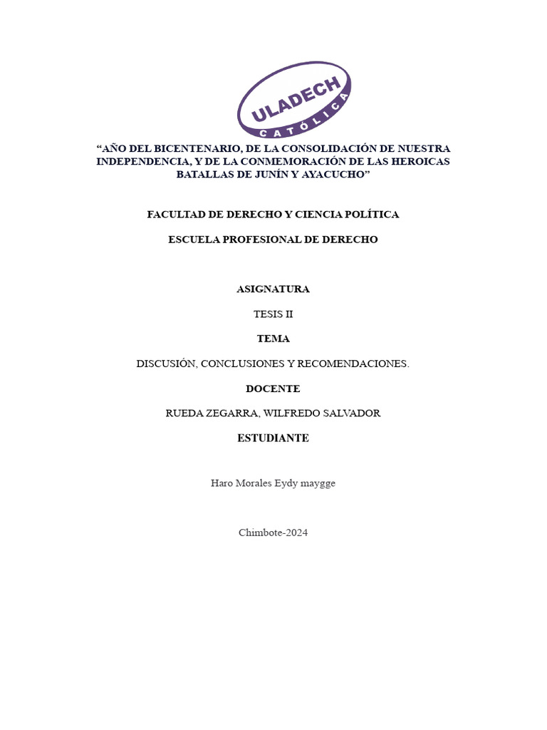 Discusión y Recomendaciones de Tesis | PDF | Hipótesis | Conocimiento