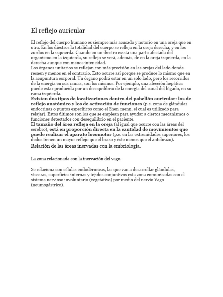 El Reflejo Auricular | PDF | Abdomen | Nervio vago
