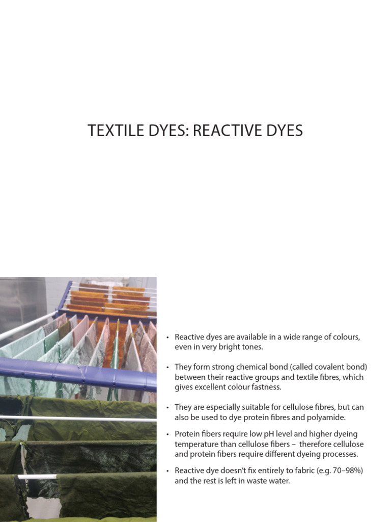 Reactive Dyes | Download Free PDF | Dyeing | Dye