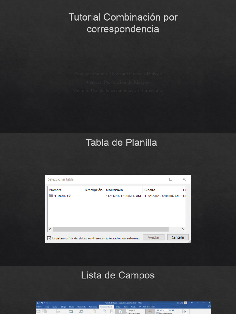 Tutorial Combinación de Correspondencia Giovanni Ordenes | PDF