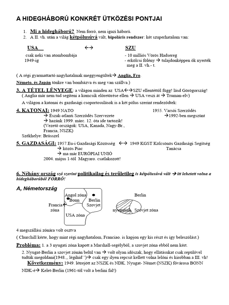 A Hidegháború Konkrét Ütközési Pontjai | PDF