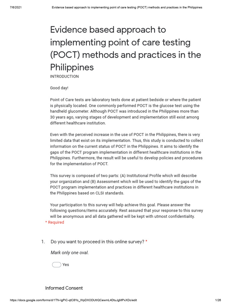Appendix A Evidence Based Approach To Implementing Point Of Care