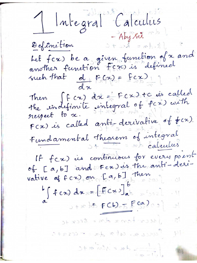 Integral Calculus | PDF