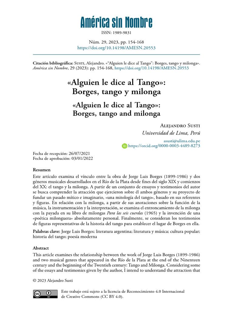 Alguien Le Dice Al Tango Borges Tango y Milonga | PDF | Musica Tango