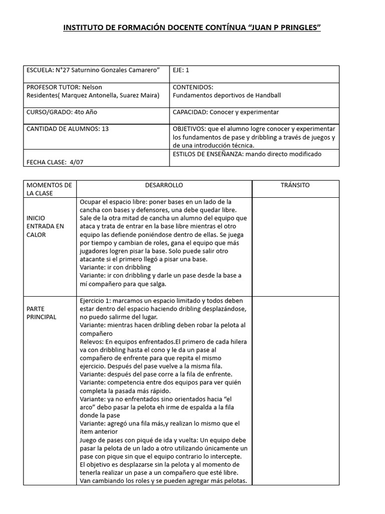 Planificación 4to Año | PDF