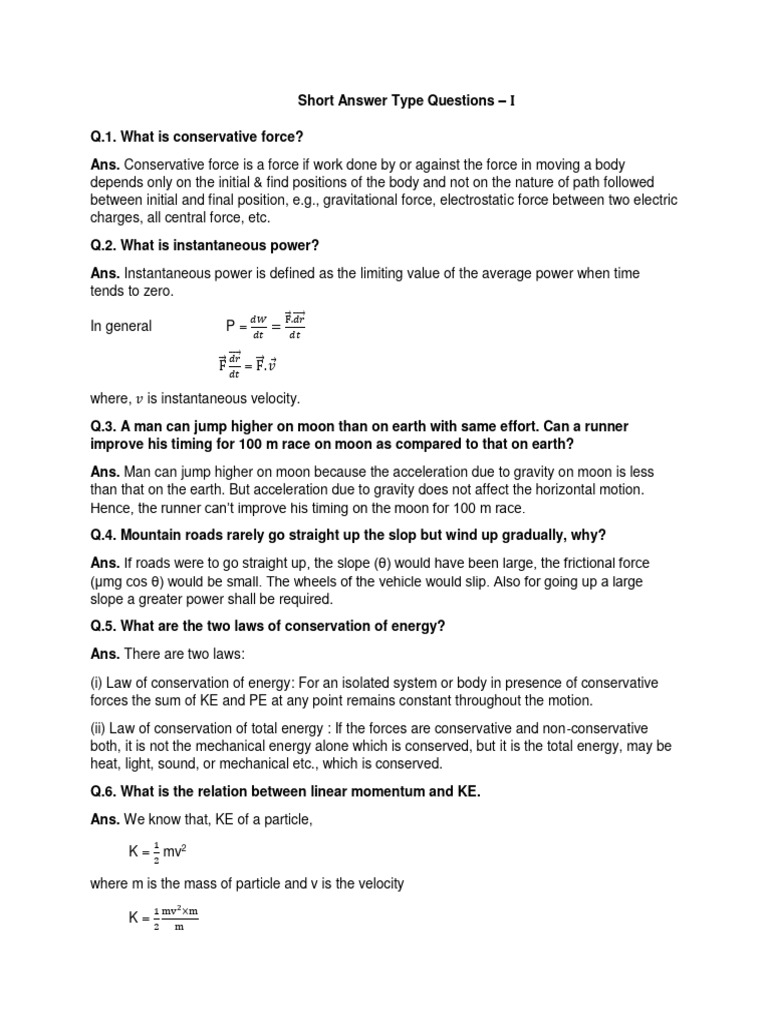 Short Answer Type Questions I | PDF | Nuclear Reaction | Neutron