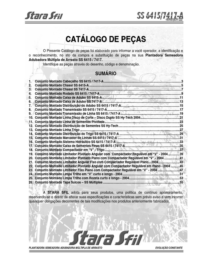 Catalogo de Pecas - SS 6415-7417-A 2005 - Rev - 01 | PDF | Parafuso | Schutzstaffel