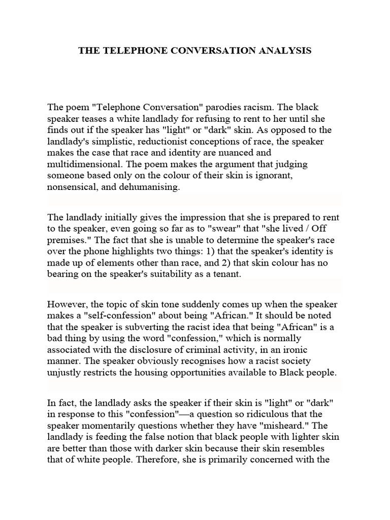 The Telephone Conversation Analysis | PDF | Race (Human Categorization ...